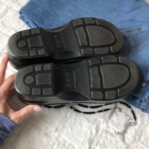 boc | Shoes | 7 Boc Black Clogs 2 Inch Heel Brown Stitching | Poshmark